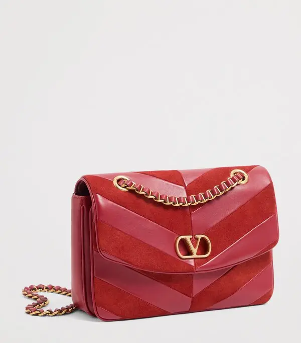 Valentino Garavani Lambskin Chevron Djuna Shoulder Bag