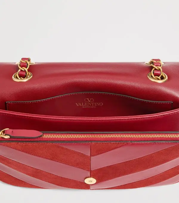 Valentino Garavani Lambskin Chevron Djuna Shoulder Bag