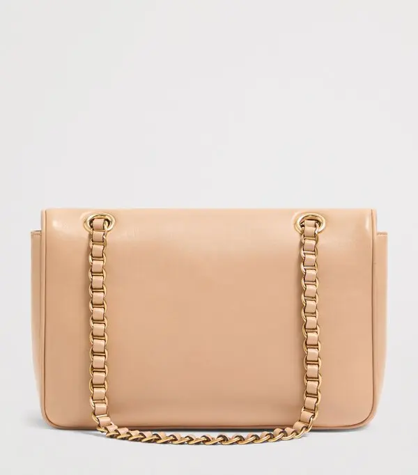 Valentino Garavani Lambskin Djuna Shoulder Bag With Gold Tone Vlogo - Nude