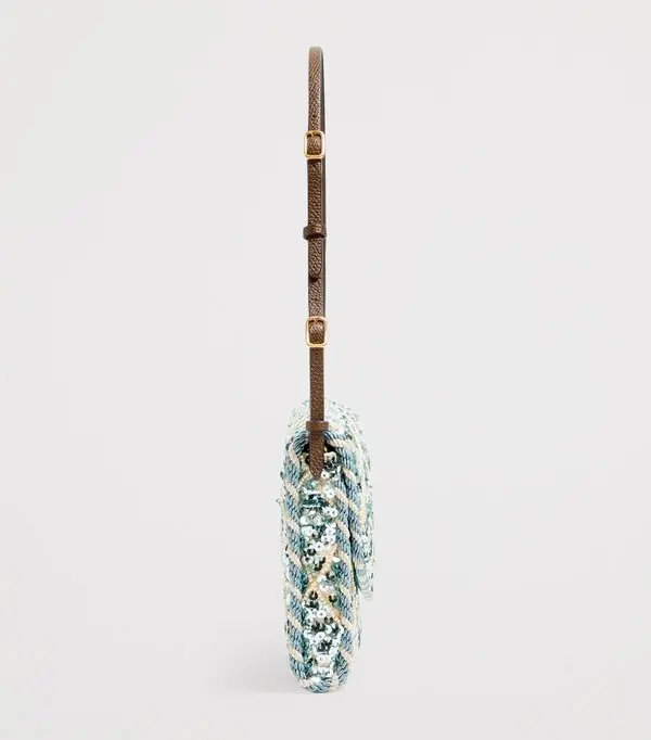 Valentino Garavani Sequined Shoulder Bag - Blue