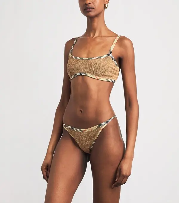BURBERRY X HUNZA G Hunza G X Burberry Checked Trim Bikini
