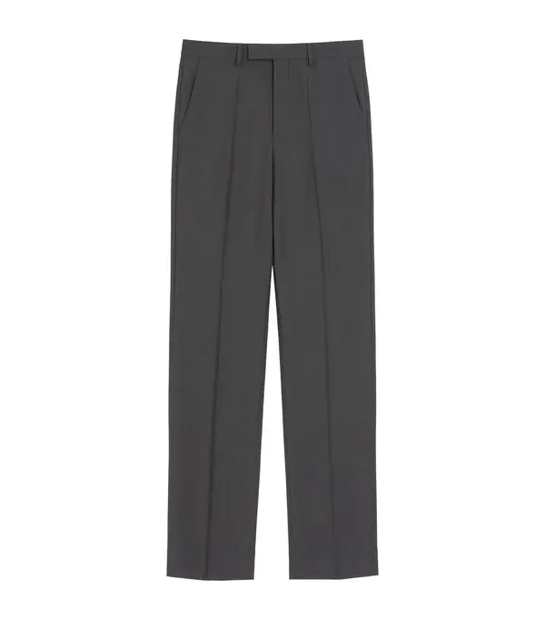 Valentino Garavani Wool-mohair Pleated Trousers - Grey