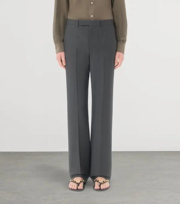 Valentino Garavani Wool-mohair Pleated Trousers - Grey