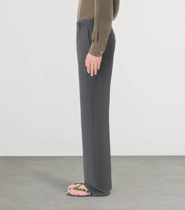 Valentino Garavani Wool-mohair Pleated Trousers - Grey