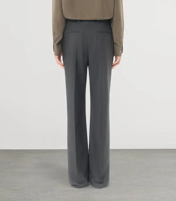 Valentino Garavani Wool-mohair Pleated Trousers - Grey