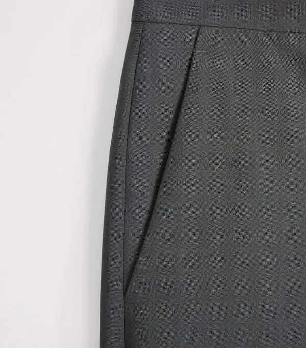 Valentino Garavani Wool-mohair Pleated Trousers - Grey