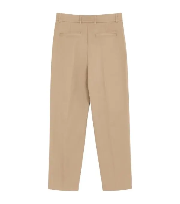 Valentino Garavani Cotton Pleated Trousers - Beige