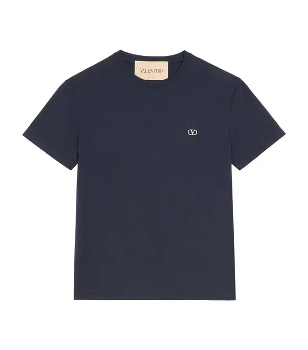 Valentino Garavani Cotton Vlogo T-shirt - Blue