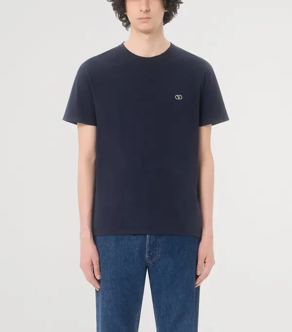 Valentino Garavani Cotton Vlogo T-shirt - Blue