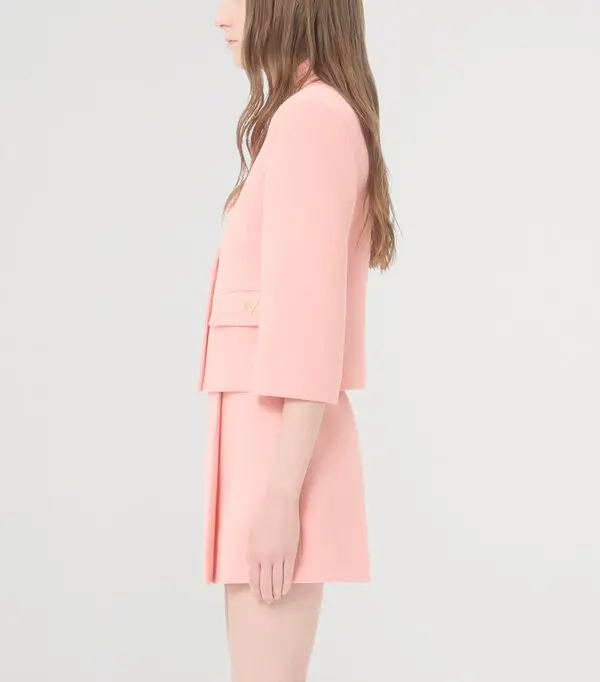 Valentino Garavani Wool Crepe Cropped Blazer