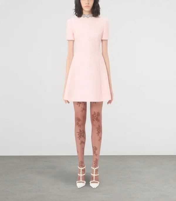 Valentino Garavani Tweed Embellished Mini Dress - Pink