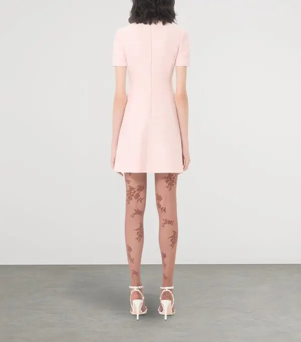 Valentino Garavani Tweed Embellished Mini Dress - Pink