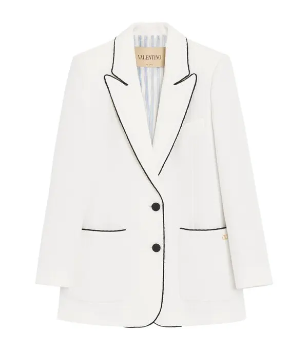 Valentino Garavani Cotton Tweed Blazer - Ivory