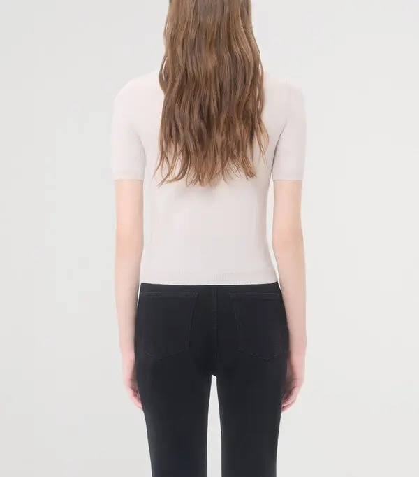 Valentino Garavani Virgin Wool T-shirt With Rhinestone Embellishment And Tie Detail
