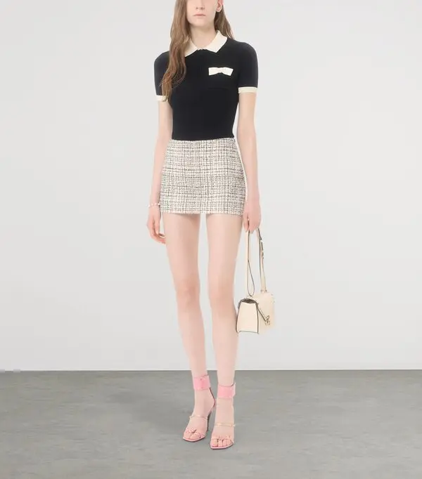 Valentino Garavani Cotton Knit Polo Shirt With Bow Detail