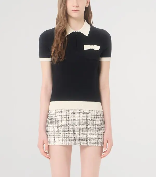 Valentino Garavani Cotton Knit Polo Shirt With Bow Detail