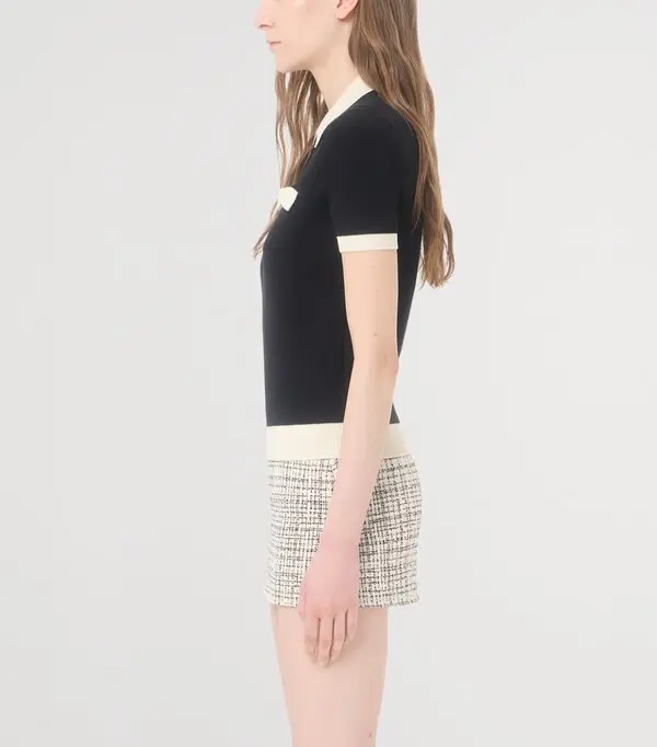 Valentino Garavani Cotton Knit Polo Shirt With Bow Detail