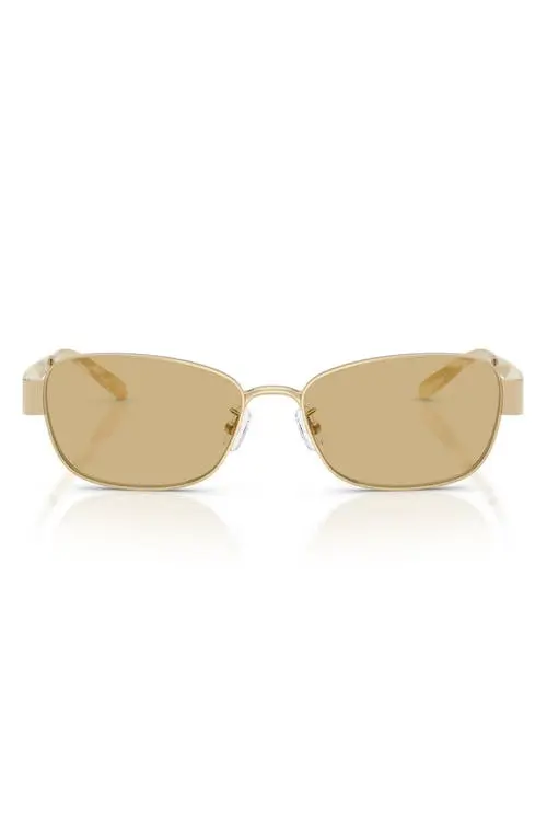 Tory Burch Rectangular Sunglasses - Brushed Light Gold/yellow