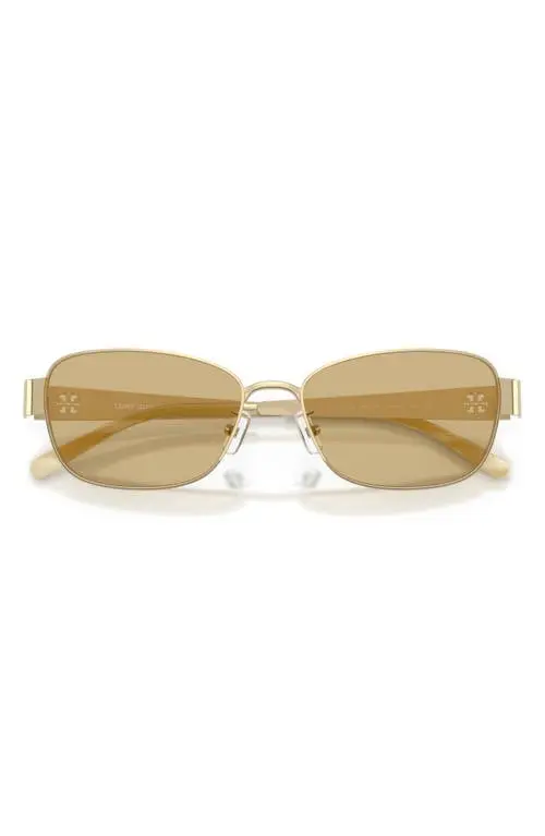 Tory Burch Rectangular Sunglasses - Brushed Light Gold/yellow