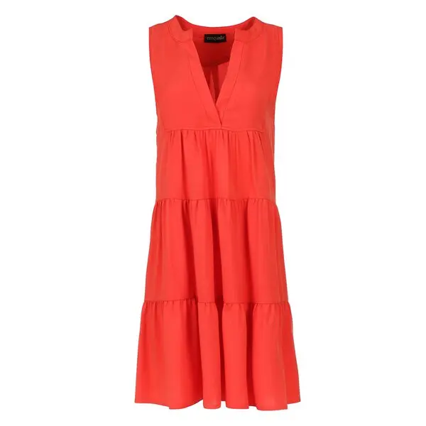 CONQUISTA Sleeveless A-line Dress - Orange
