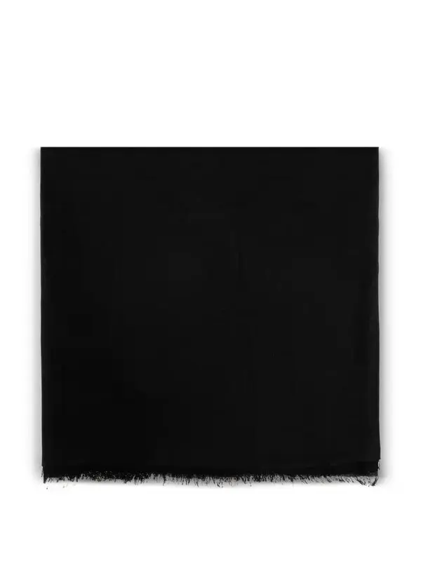 FERRAGAMO Gancini-monogram Frayed Scarf - Black