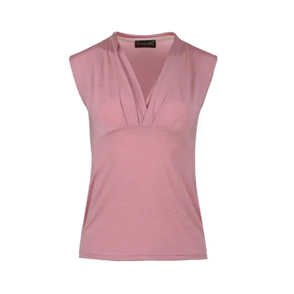 CONQUISTA Sleeveless V-neck Top - Pink