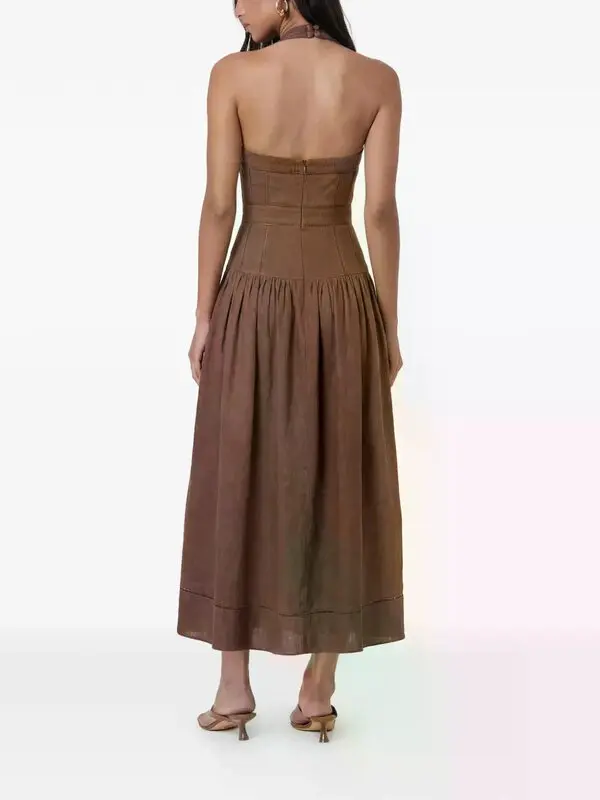 NICHOLAS Vivianne Halterneck Midi Dress