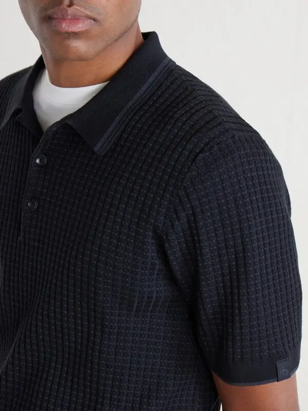 Rag & Bone Harvey Ribbed Cotton-blend Polo Shirt