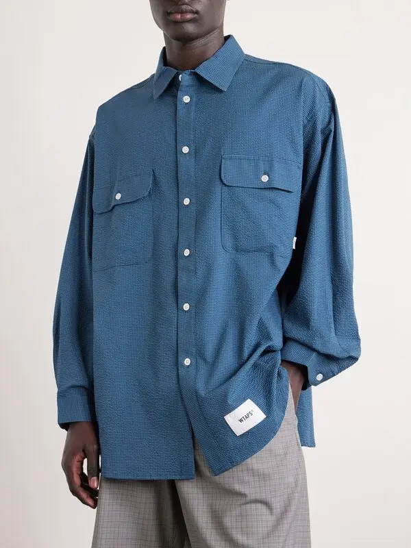 WTAPS Checked Seersucker Shirt - Green