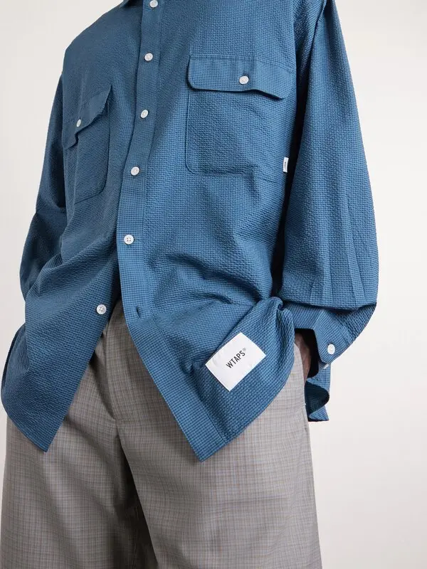 WTAPS Checked Seersucker Shirt - Green