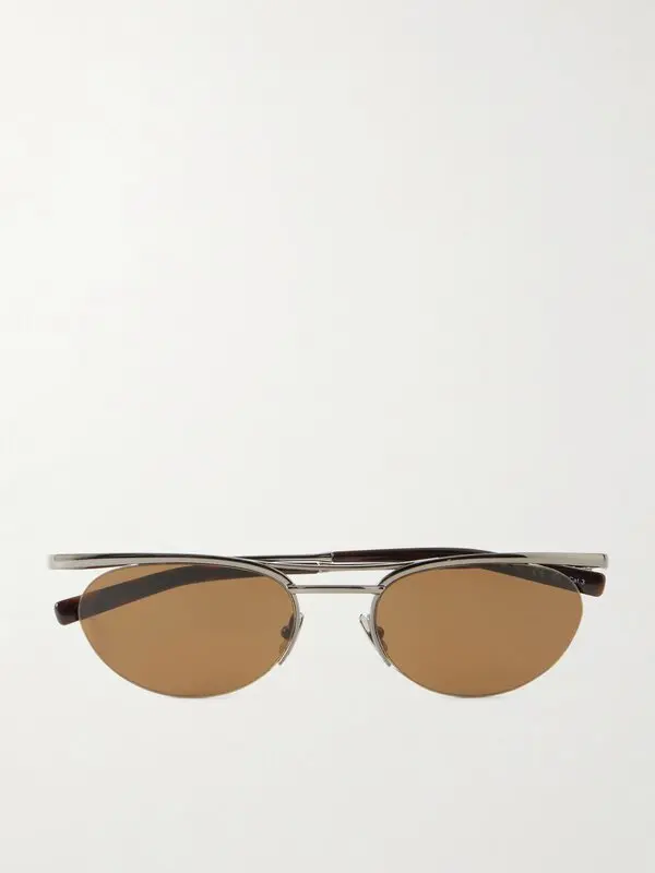 Saint Laurent Tone Round-frame Sunglasses - Silver