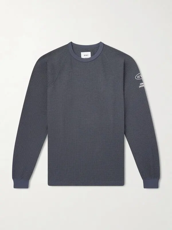 WTAPS Logo-detailed Waffle-knit T-shirt