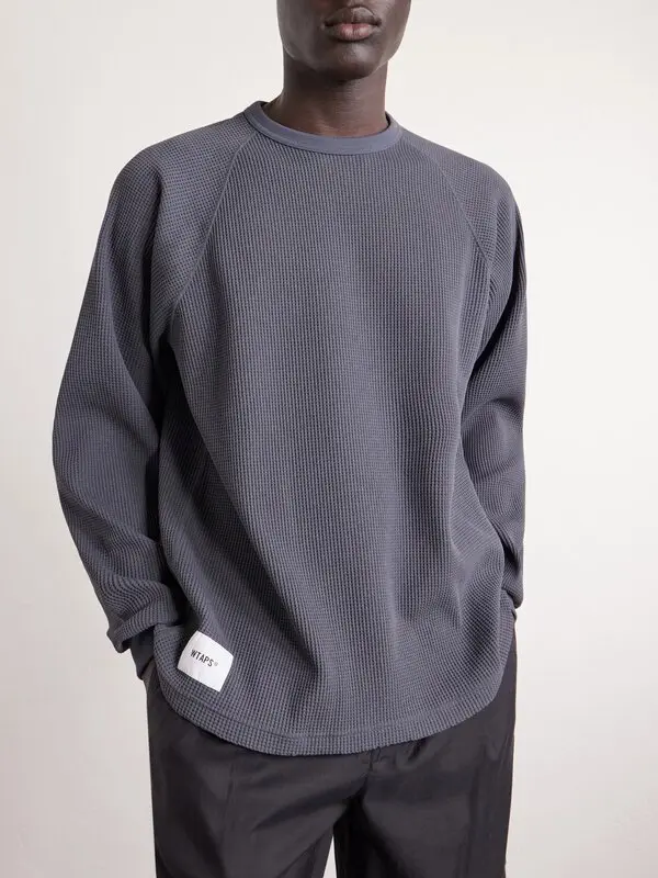WTAPS Logo-detailed Waffle-knit T-shirt
