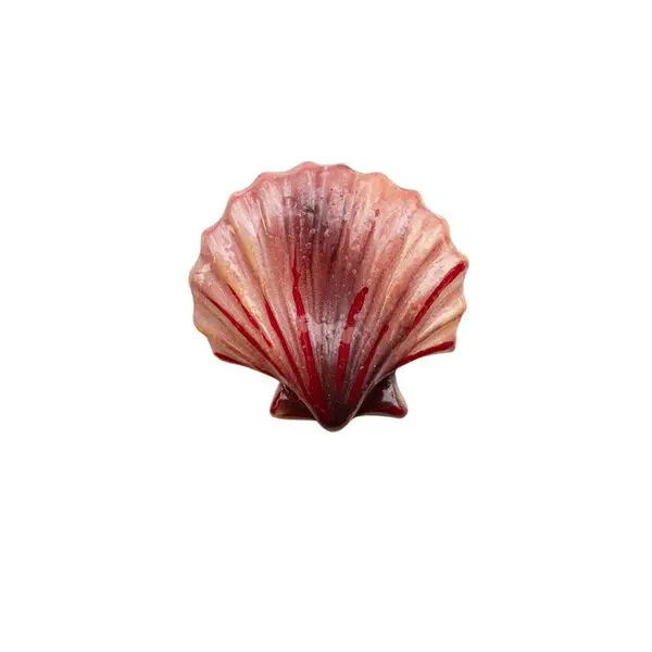SUNSET MAGIC STUDIO Coral Shell Polymer Clay Brooch With 14k Gold-plated Brass Components - Orange