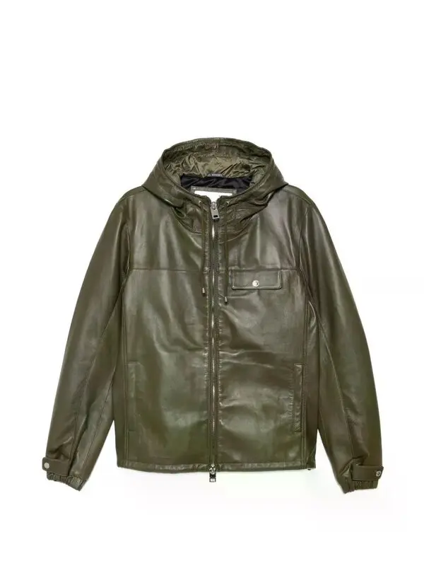 LES HOMMES Hooded Leather Jacket