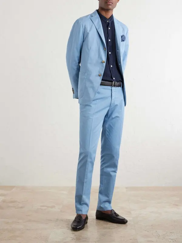 Boglioli Straight-leg Cotton-blend Suit Trousers