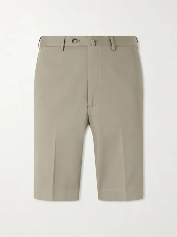 DE PETRILLO Straight-leg Cotton-blend Twill Shorts