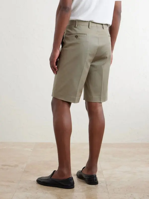 DE PETRILLO Straight-leg Cotton-blend Twill Shorts