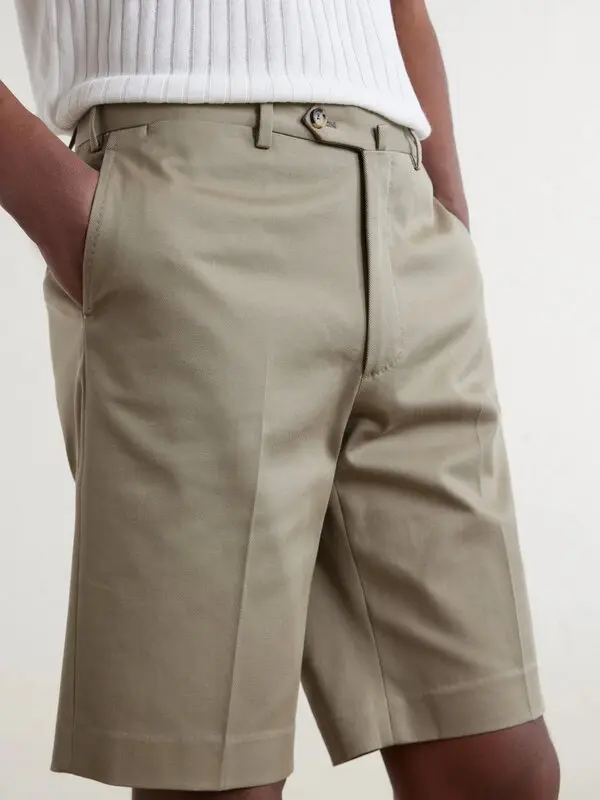 DE PETRILLO Straight-leg Cotton-blend Twill Shorts