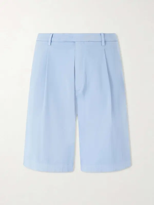 Boglioli Pleated Cotton-blend Shorts
