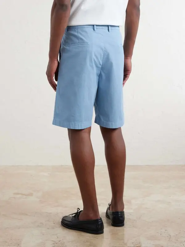 Boglioli Pleated Cotton-blend Shorts