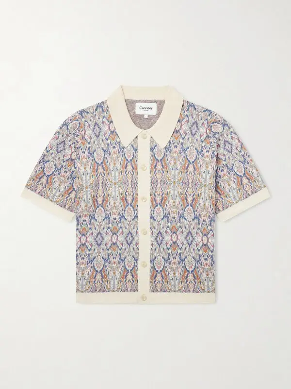 CORRIDOR Jacquard-knitted Cotton Shirt - Neutrals