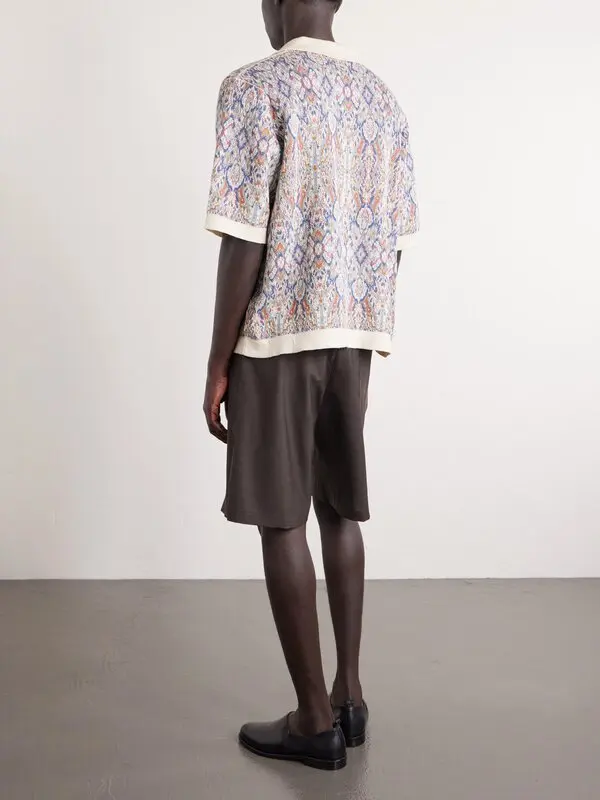 CORRIDOR Jacquard-knitted Cotton Shirt - Neutrals