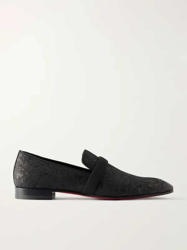 CHRISTIAN LOUBOUTIN Dandy Deco Jacquard Loafers - Black
