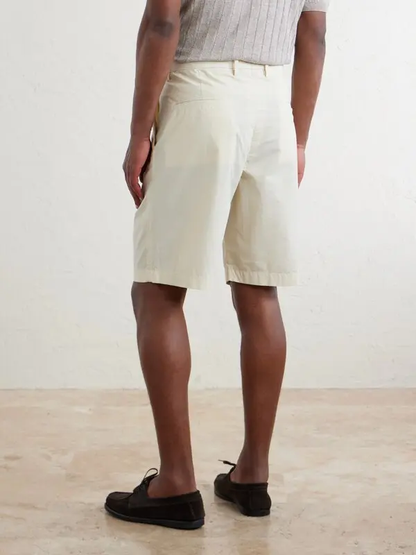 Boglioli Pleated Cotton-blend Poplin Shorts