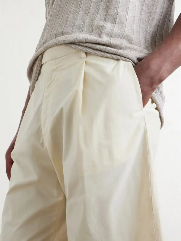 Boglioli Pleated Cotton-blend Poplin Shorts