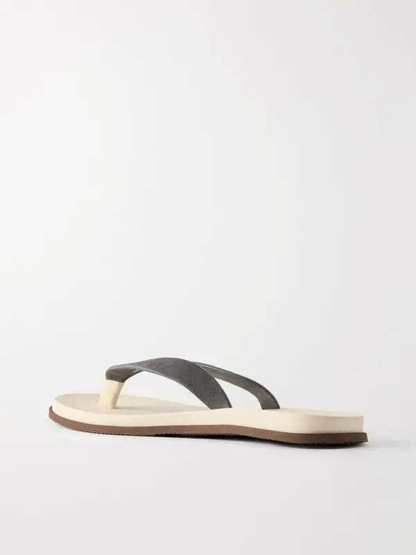 Brunello Cucinelli Suede Flip Flops - Gray