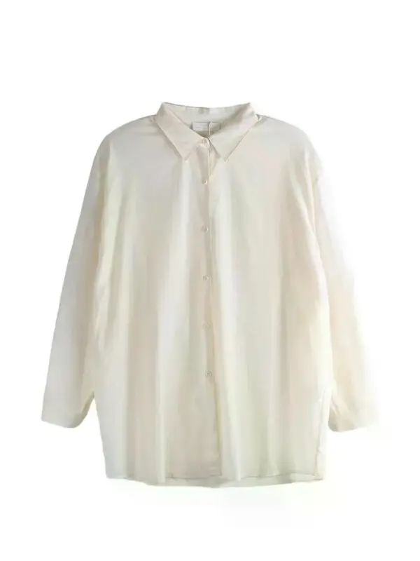 AMOMENTO Semi-sheer Long-sleeve Shirt