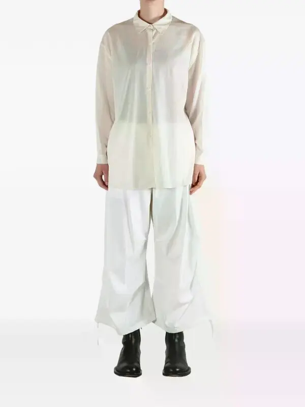 AMOMENTO Semi-sheer Long-sleeve Shirt