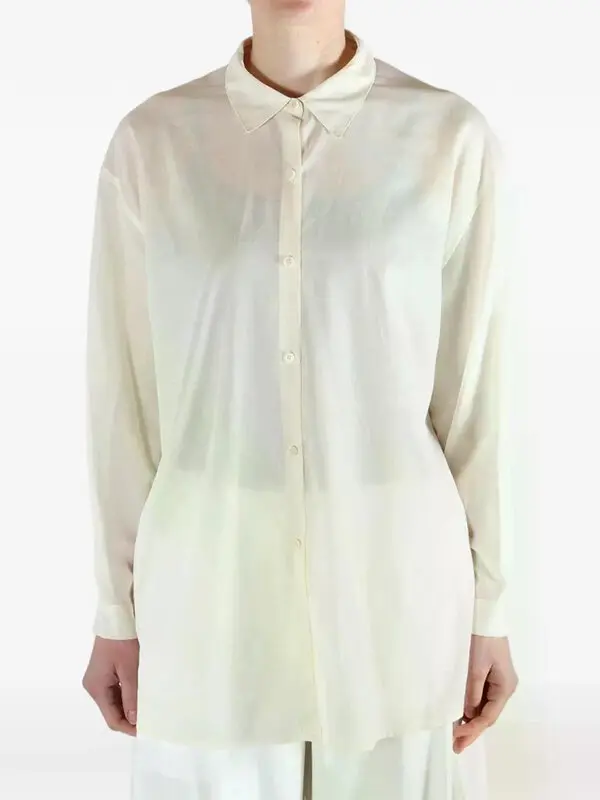 AMOMENTO Semi-sheer Long-sleeve Shirt